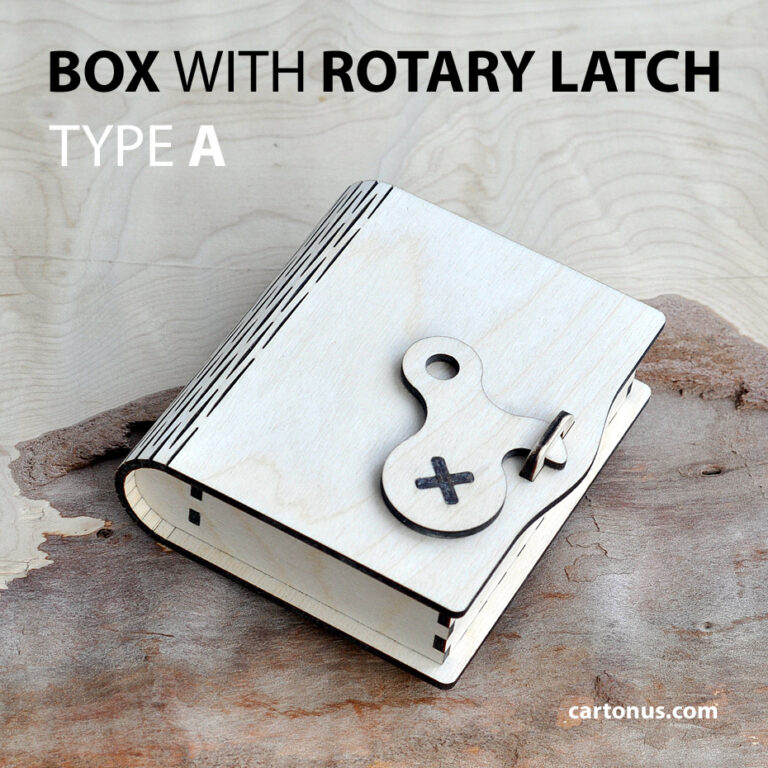 Wooden box with rotary latch - CARTONUS
